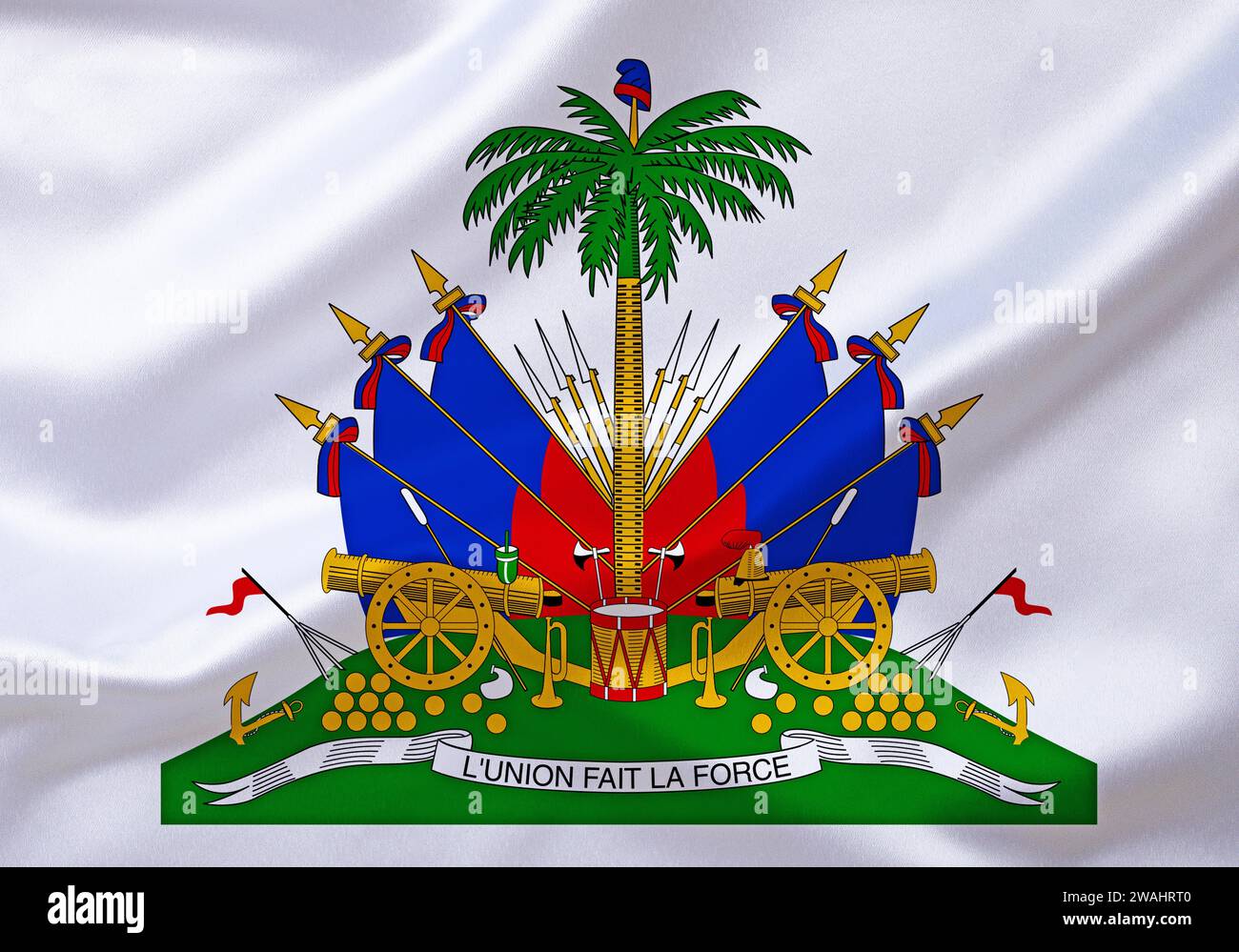 The coat of arms of. Haiti, Hispanola Island, Caribbean, Studio Stock ...