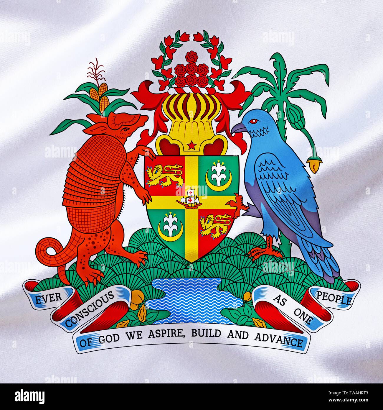 The coat of arms of Grenada, island, island state, spice island, studio ...