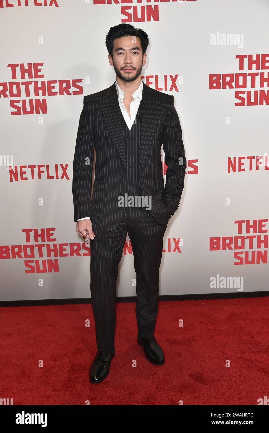 Justin Chien arrives at the premiere of "The Brothers Sun" on Thursday ...