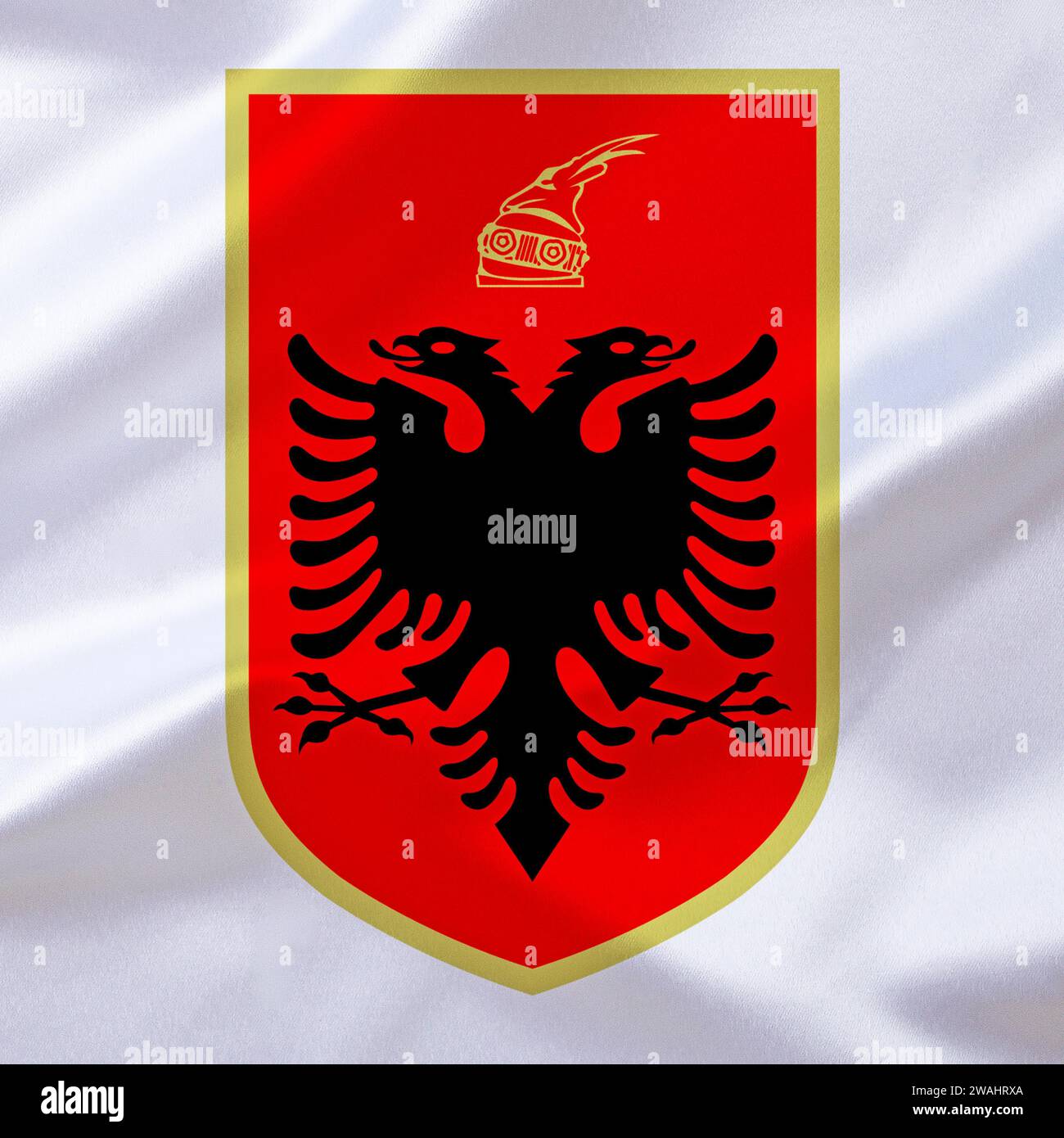 The coat of arms of Albania, Studio Stock Photo - Alamy