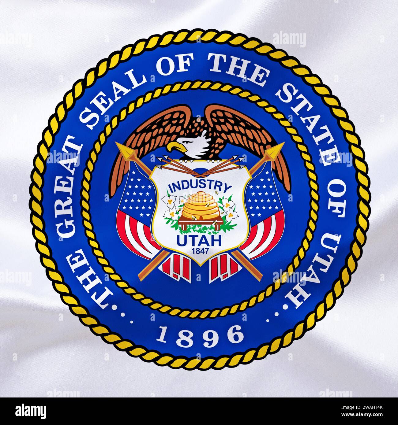 USA, The coat of arms of Utah, state of the Stock Photo - Alamy