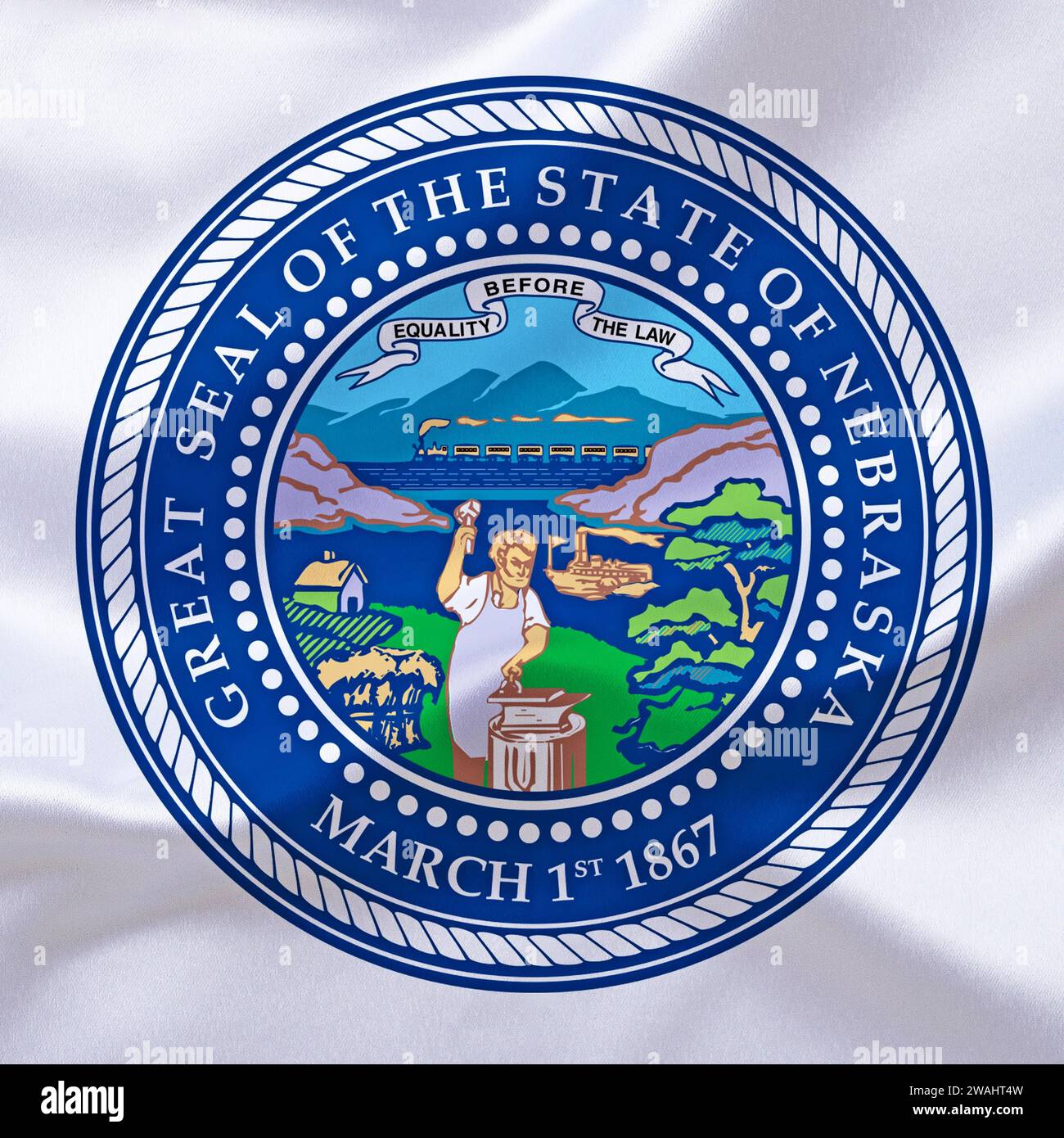 USA, The coat of arms of Nebraska, state of the Stock Photo - Alamy