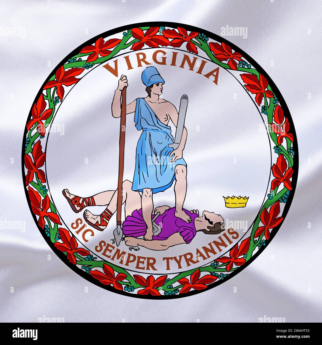 USA, The coat of arms of Virginia, state of the Stock Photo - Alamy