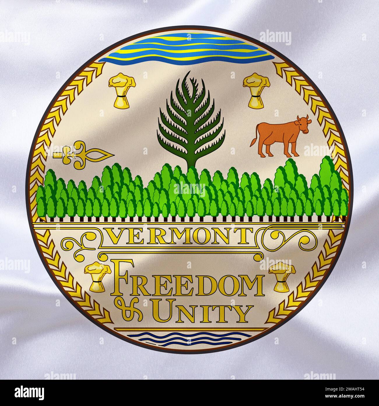 USA, The coat of arms of Vermont, state of the Stock Photo - Alamy