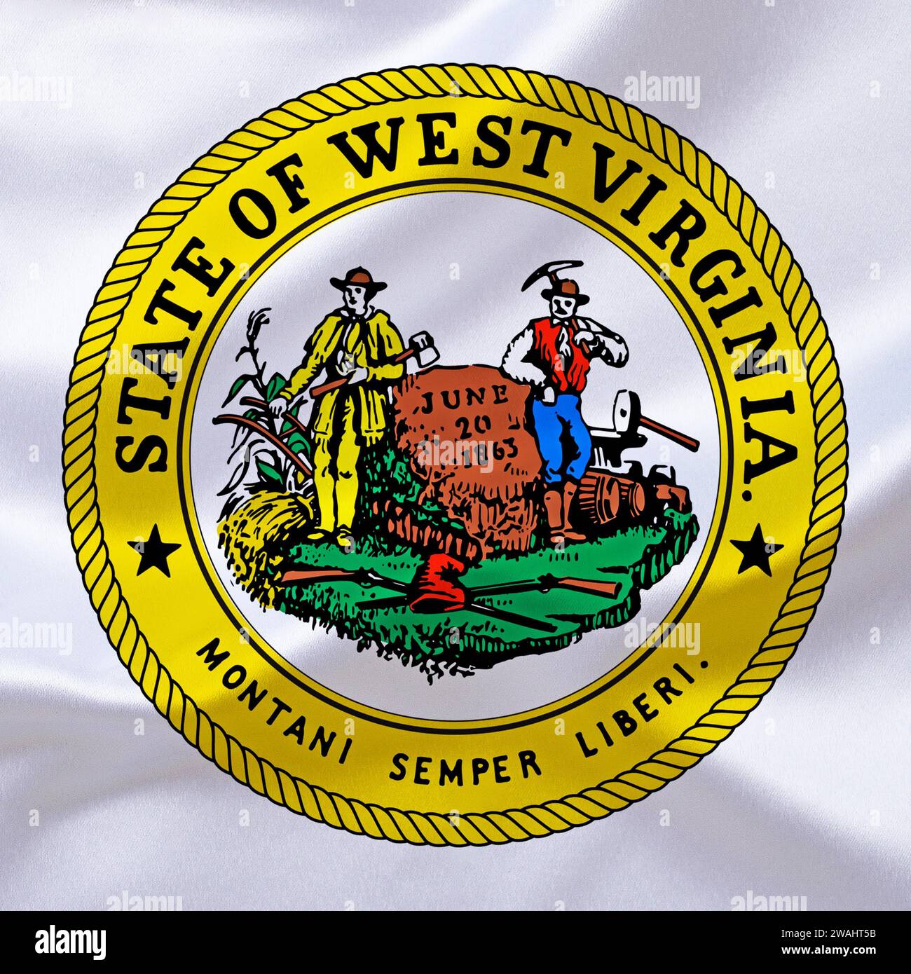 The coat of arms of West Virginia, Studio Stock Photo - Alamy