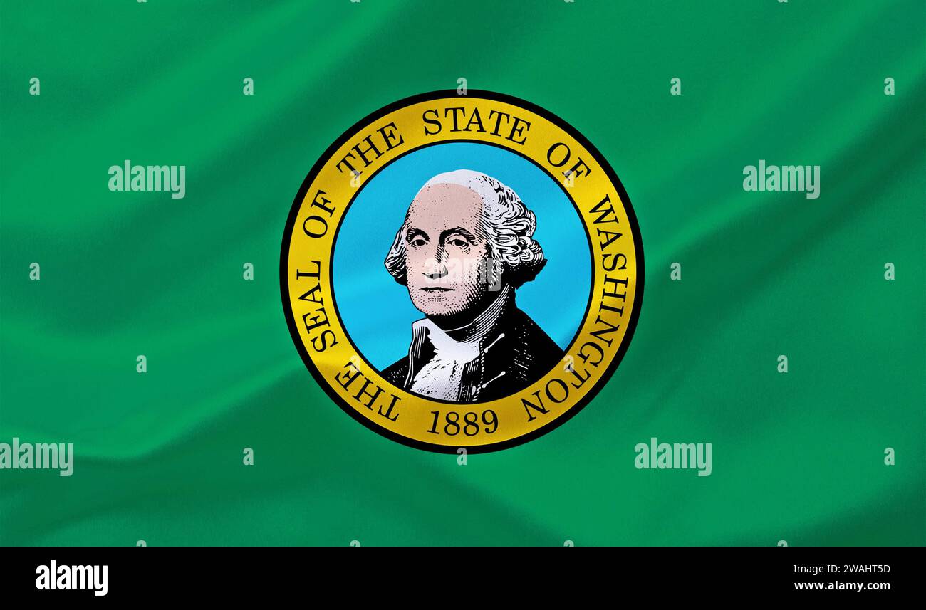 The flag of Washington, State, USA, Studio Stock Photo - Alamy