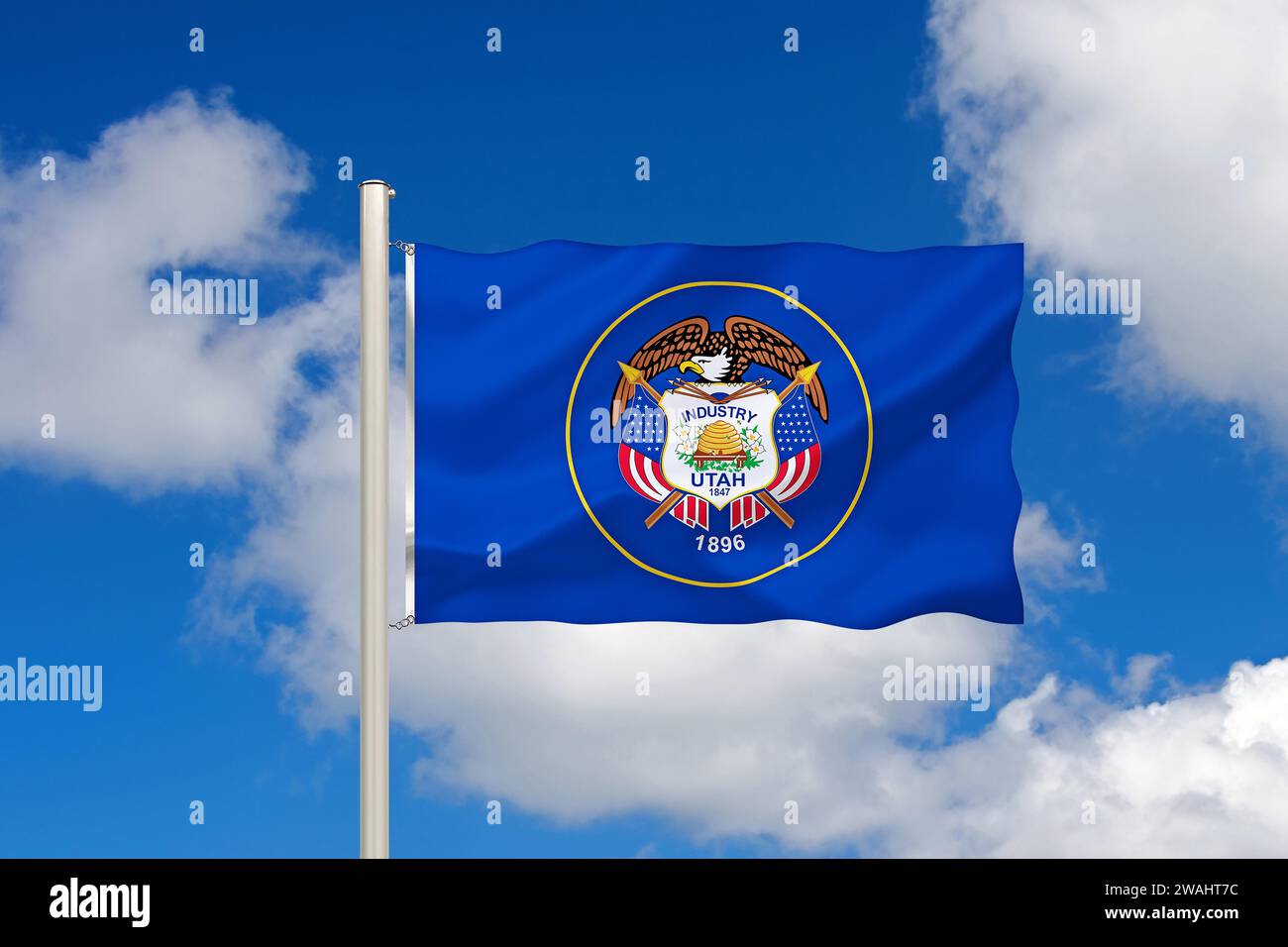 The flag of Utah, state in the west of the USA, Studio Stock Photo - Alamy