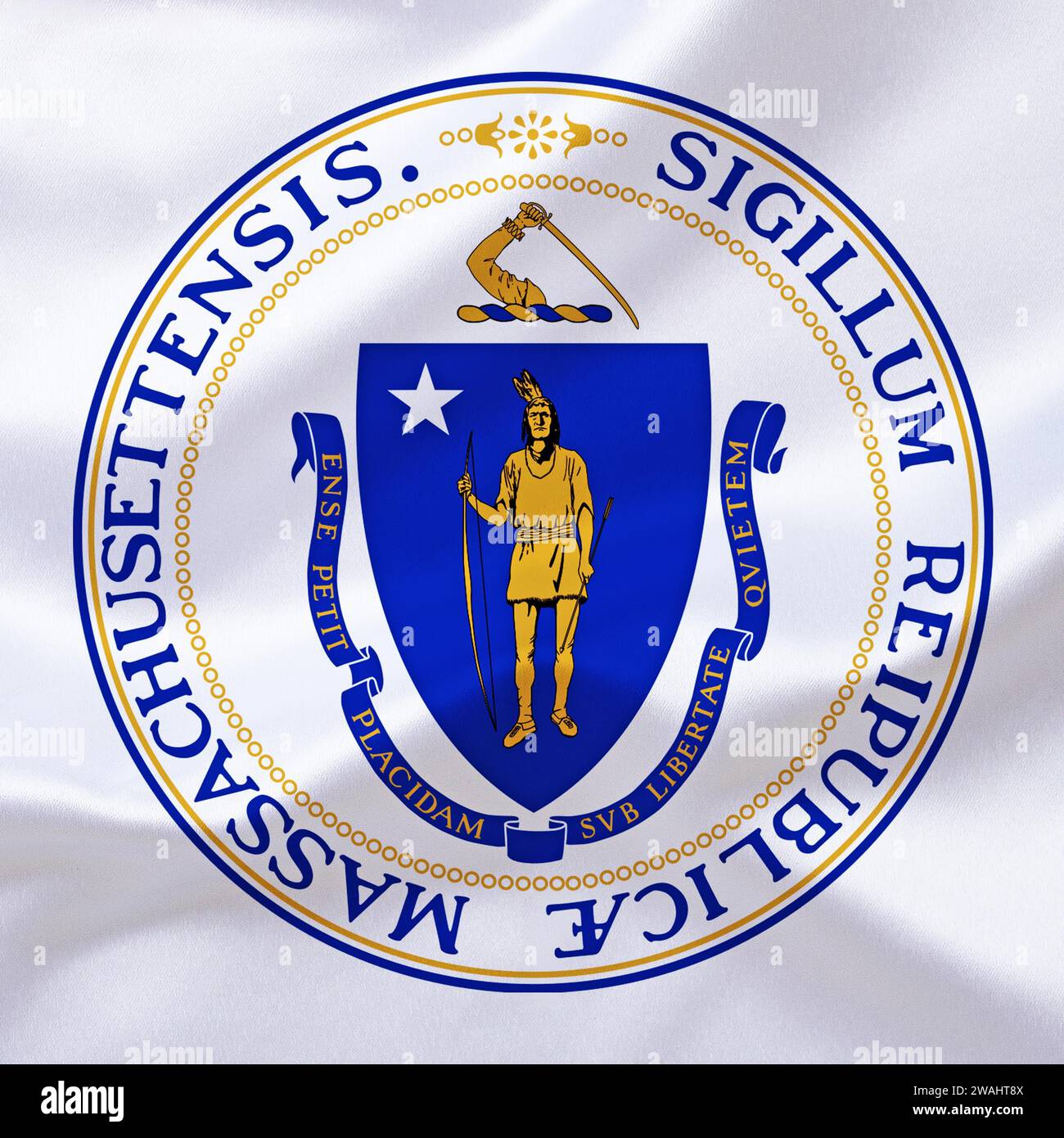 USA, The coat of arms of Massachusetts, state of the Stock Photo - Alamy