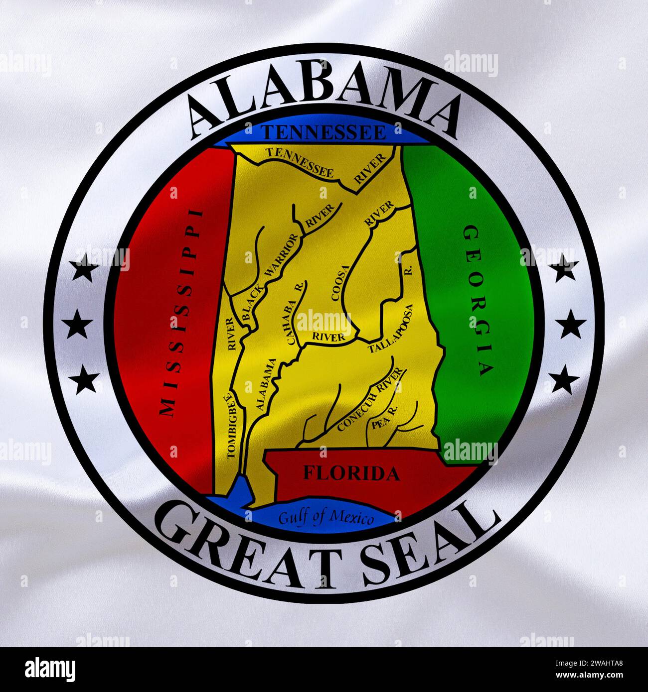 USA, The coat of arms of Alabama, State of the USA, Studio Stock Photo ...