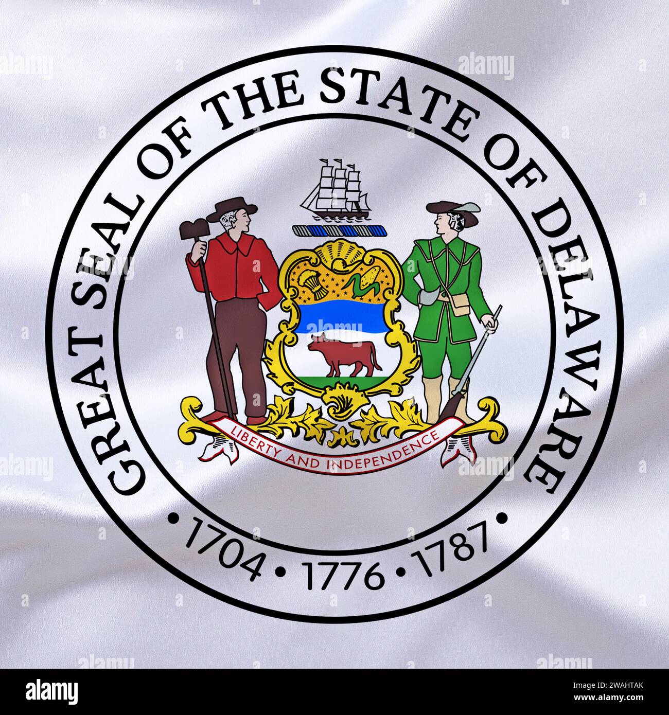 USA, The coat of arms of Delaware, State of the USA, Studio Stock Photo ...