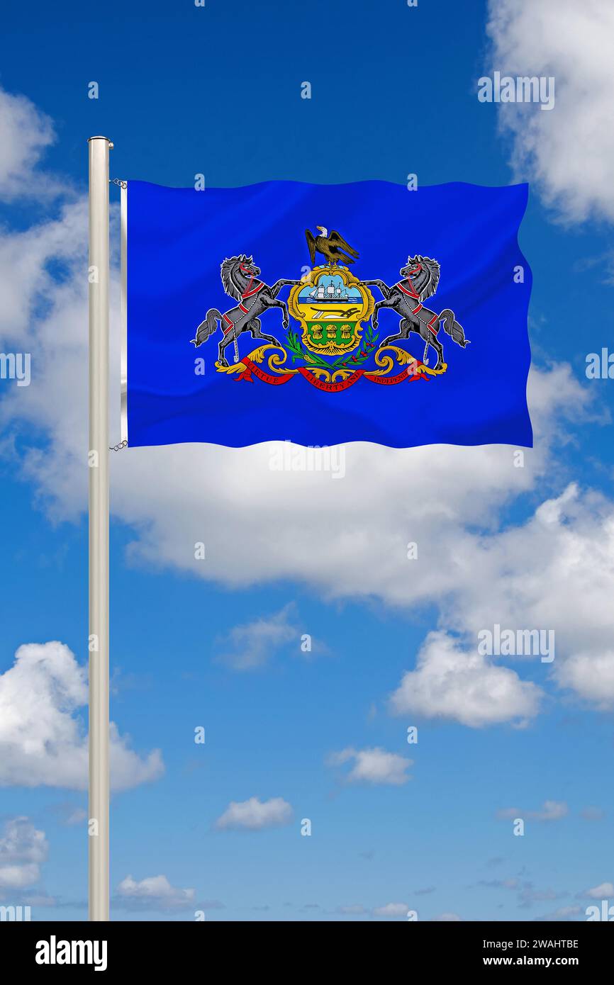 The flag of Pennsylvania, USA, Studio Stock Photo - Alamy