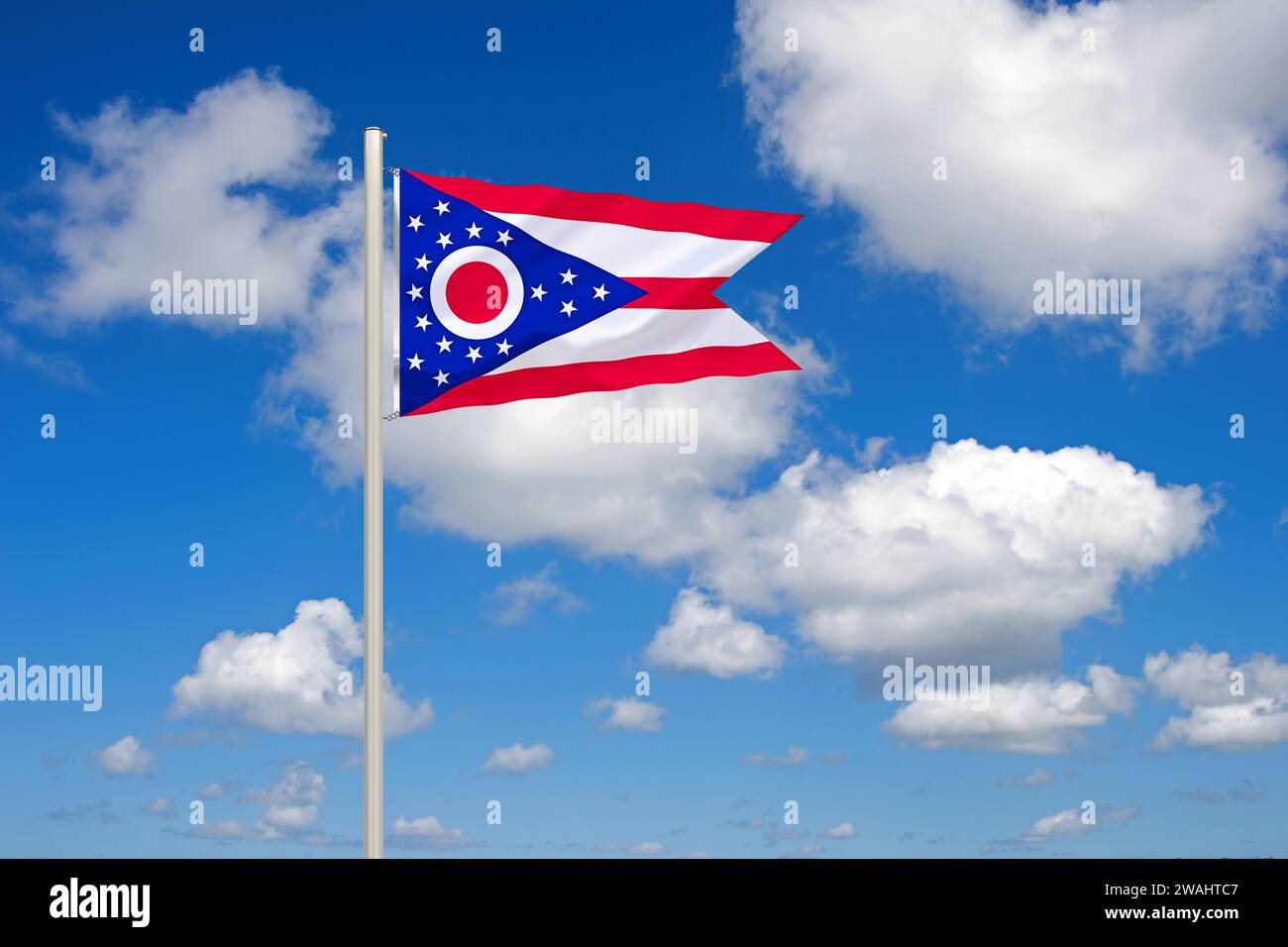 The flag of Ohio, state, USA, studio Stock Photo - Alamy