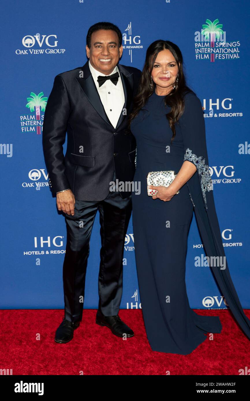Palm Springs, USA. 04th Jan, 2024. Nachhattar Singh Chandi and Susana ...