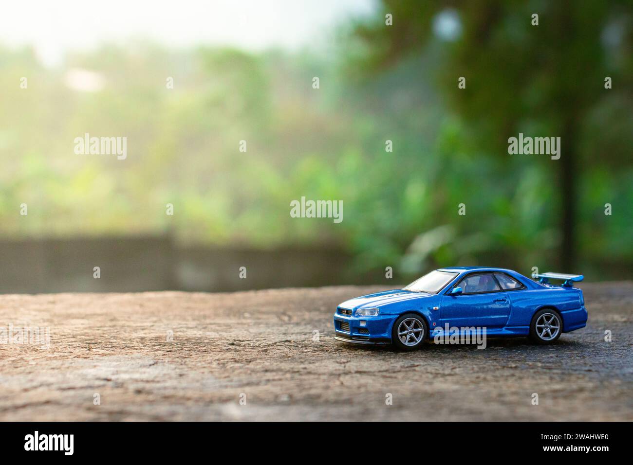 Bogor, Indonesia, December 31st, 2023 - Model car of Nissan Skyline R34 ...