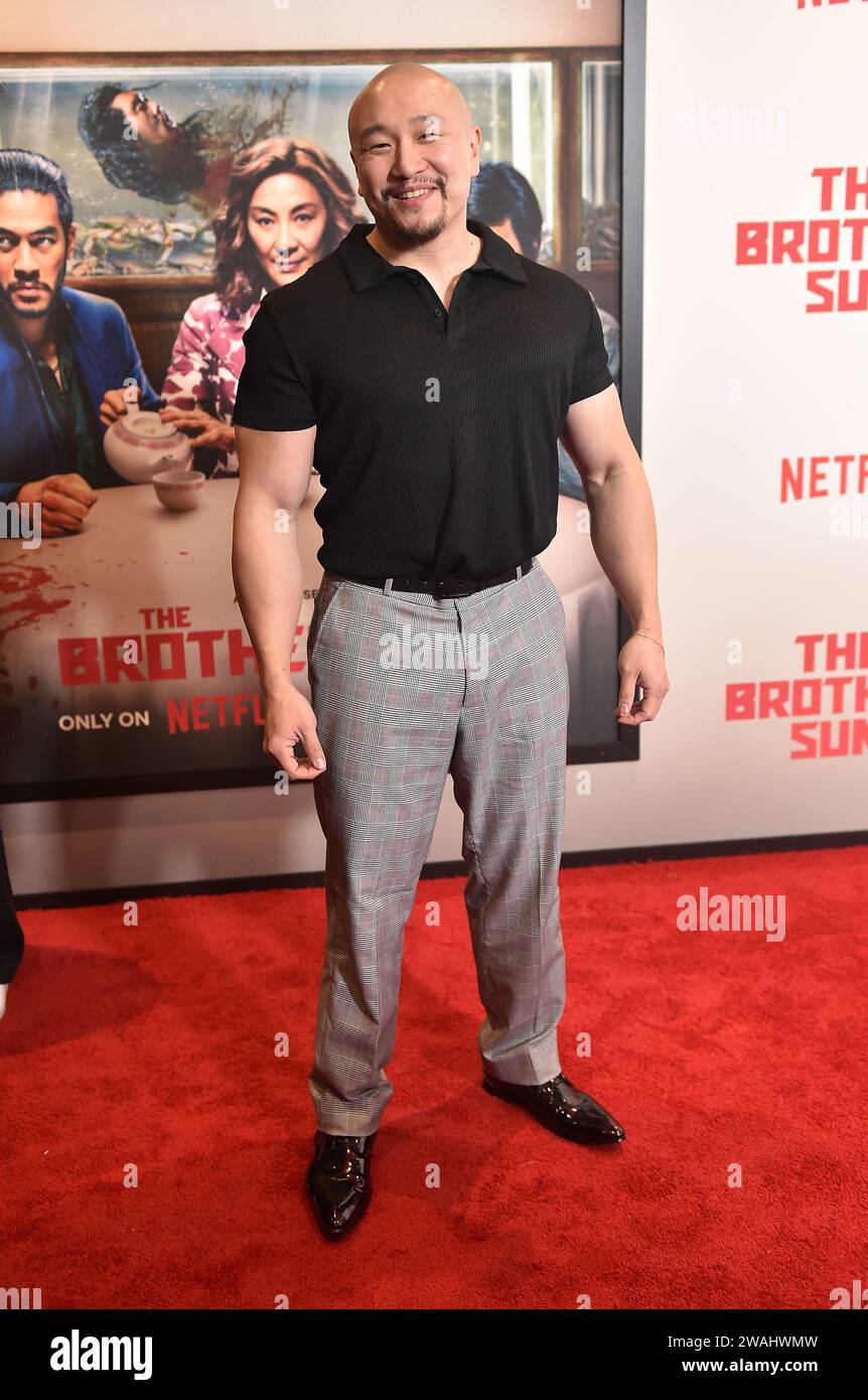 Hollywood, USA. 04th Jan, 2024. Jon Xue Zhang arriving to Netflix's ‘The Brothers Sun' World ...