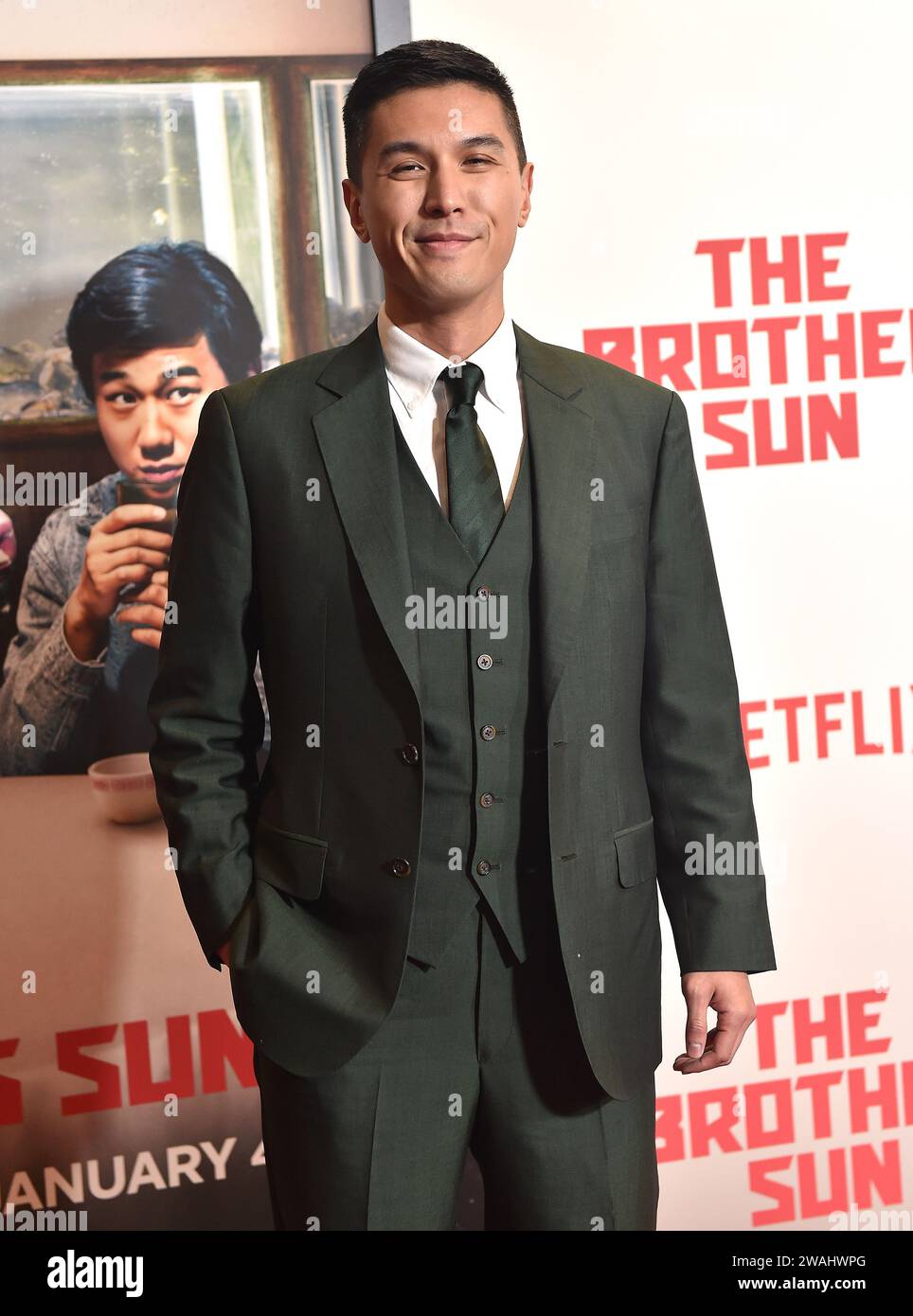 Hollywood, USA. 04th Jan, 2024. Byron Wu arriving to Netflix's ‘The Brothers Sun' World Premiere ...