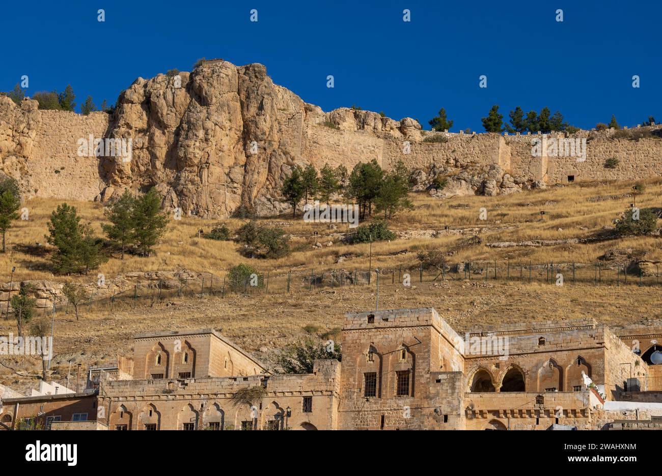 Ancient and stone houses of Old Mardin (Eski Mardin) with Mardin Castle ...