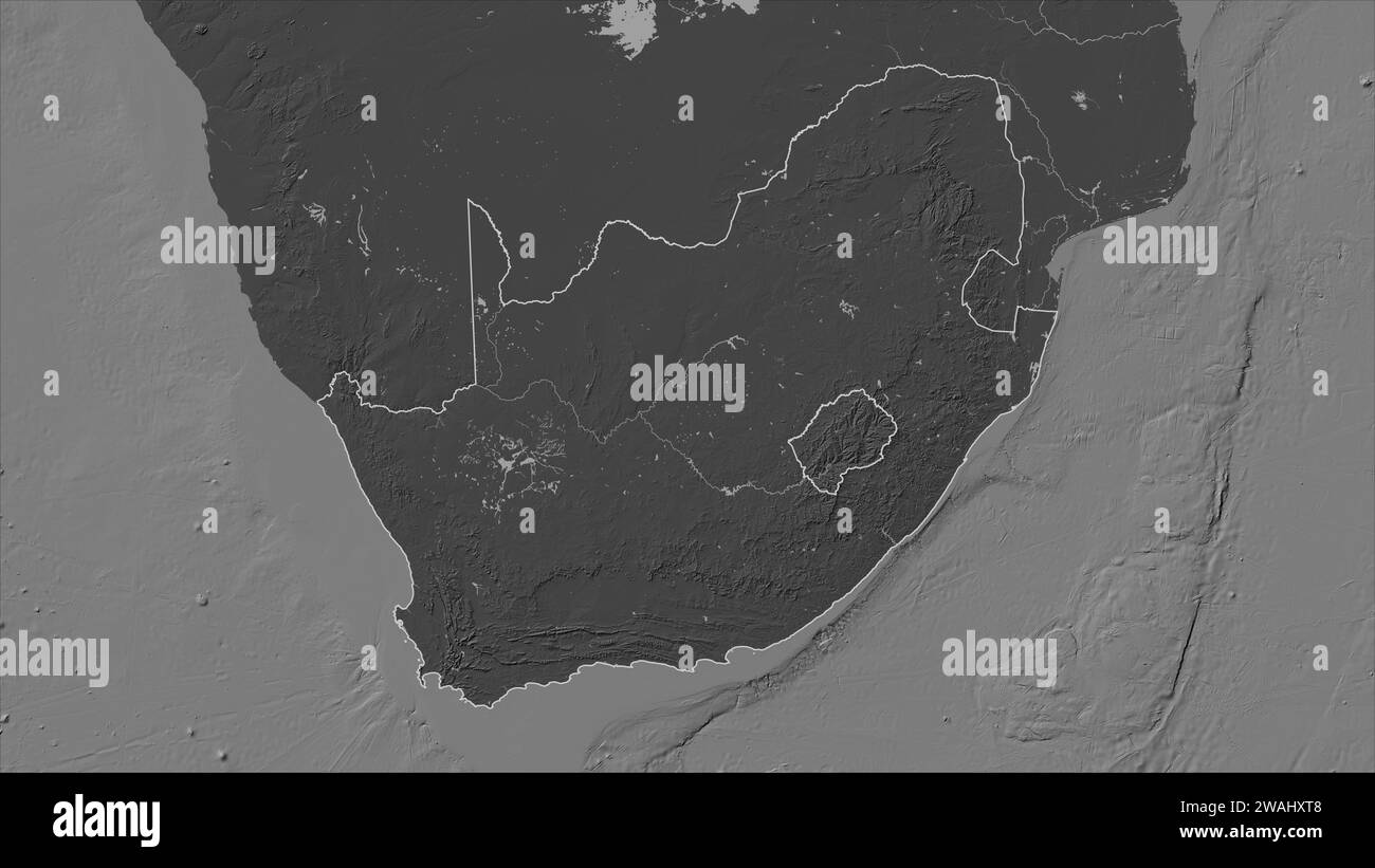 South Africa River Map South Africa River Basin Map, Pastel On Black