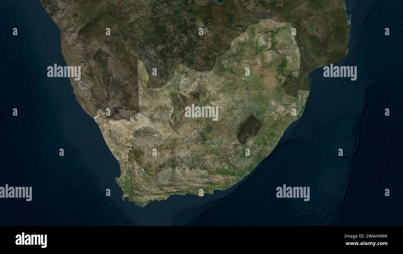 South Africa highlighted on a high resolution satellite map Stock Photo ...