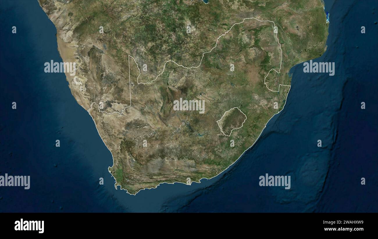 South Africa outlined on a high resolution satellite map Stock Photo ...