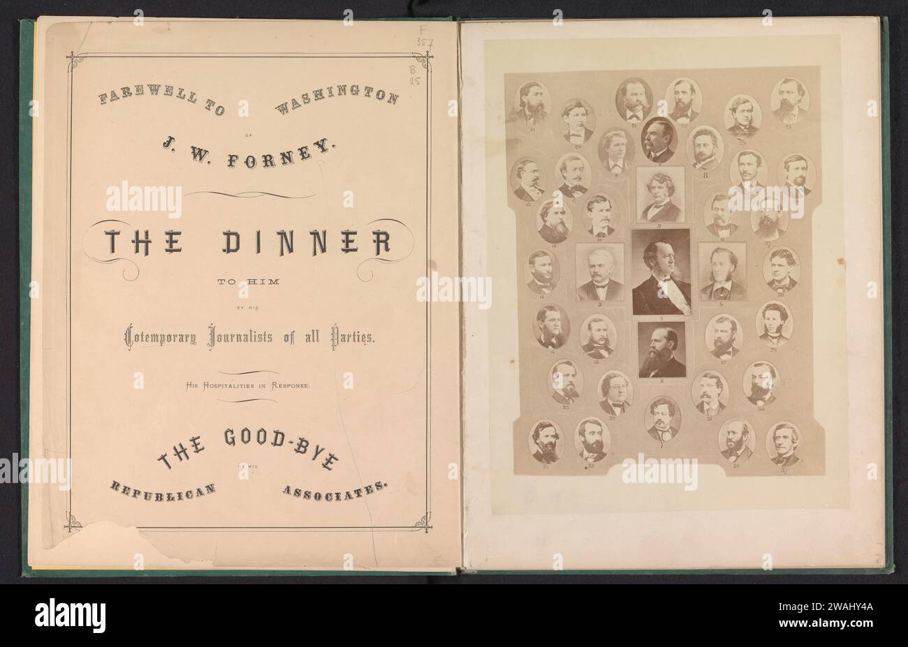 Farewell to Washington of J.W. Forney, anonymous, 1871 book paper ...