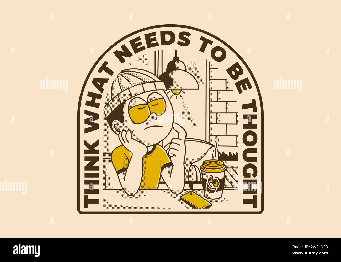 Old woman thinking Stock Vector Images - Alamy