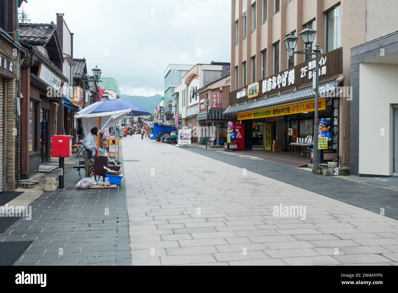 A general view of Asaichi-dori in Wajima, Ishikawa Prefecture, Japan ...