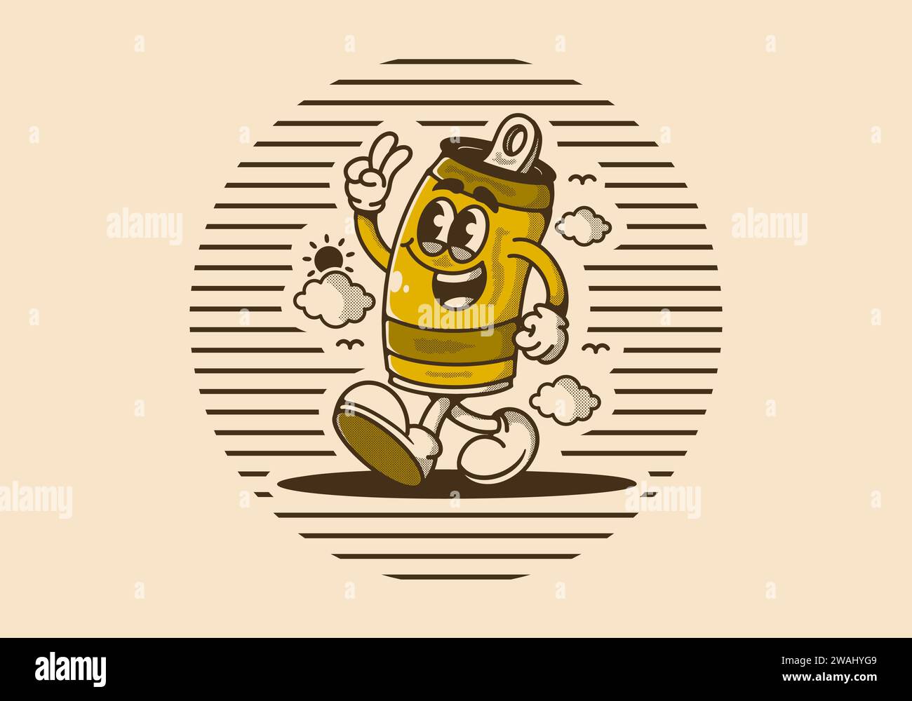 Mascot character illustration of a walking beer can Stock Vector Image ...