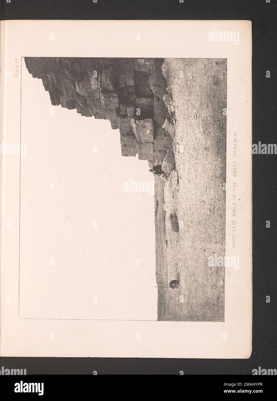 View of the northeast corner of the pyramid of Cheops, Anonymous, 1864 ...