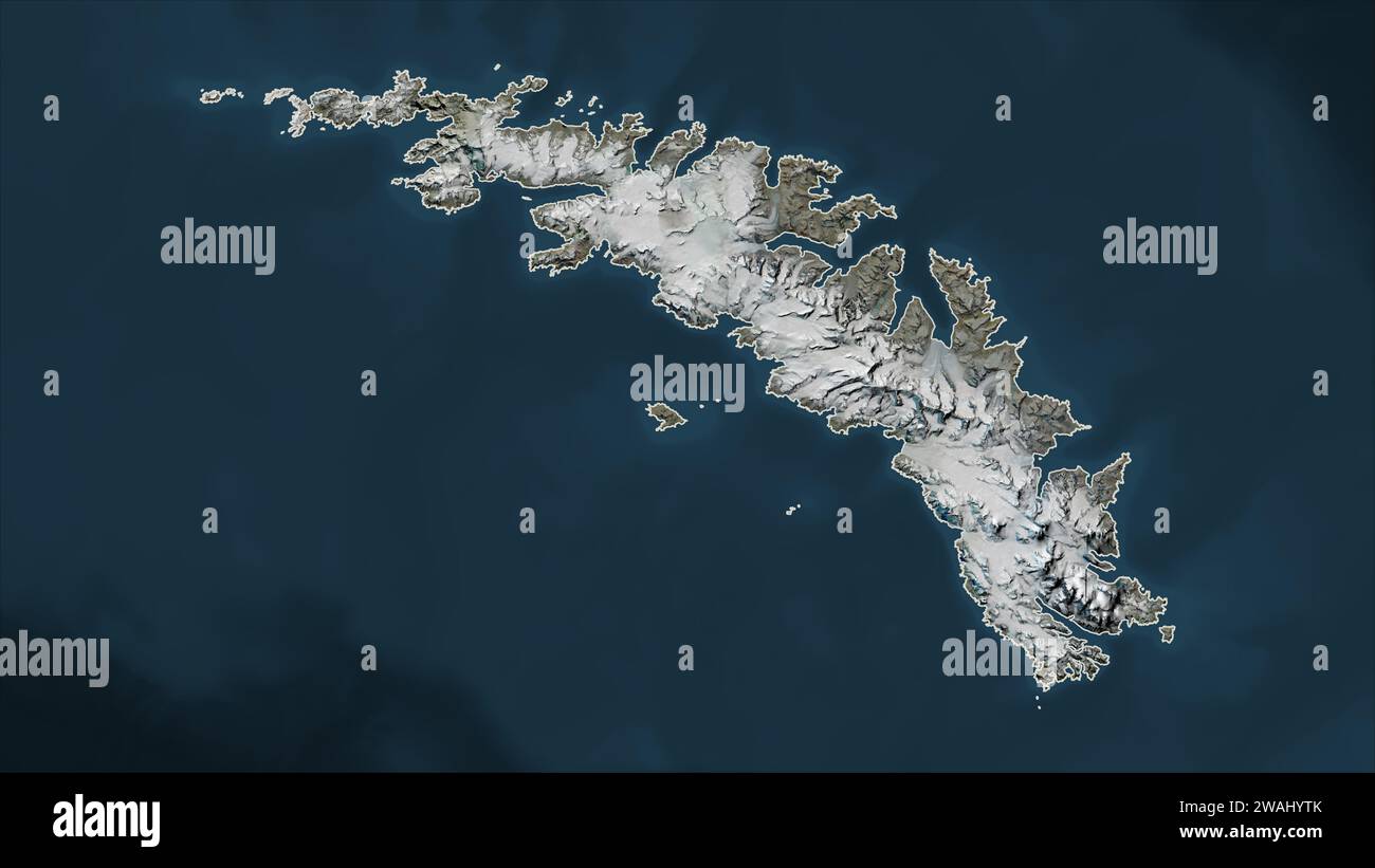 South Georgia - South Georgia and the South Sandwich Islands outlined ...