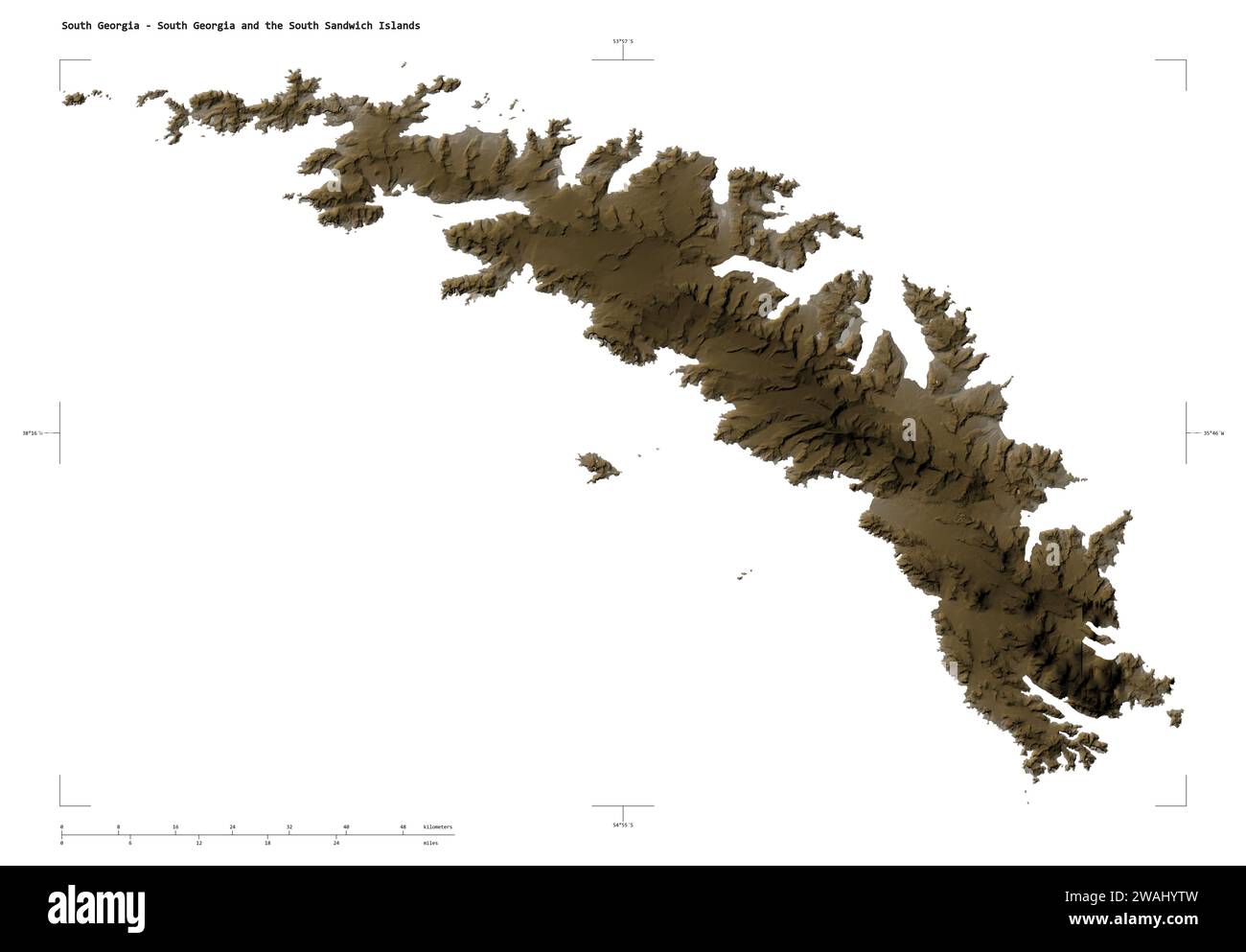Shape of a elevation map colored in sepia tones with lakes and rivers ...