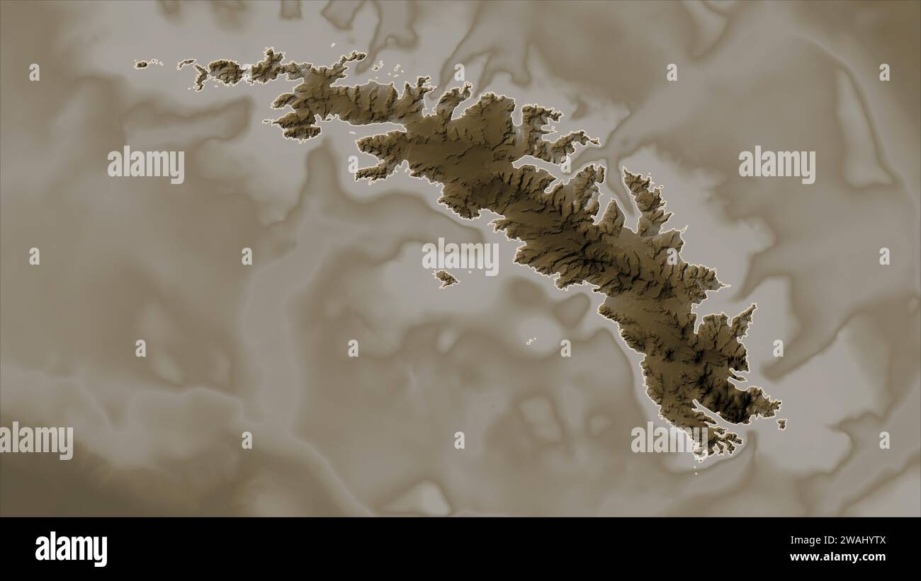 South Georgia - South Georgia and the South Sandwich Islands outlined ...