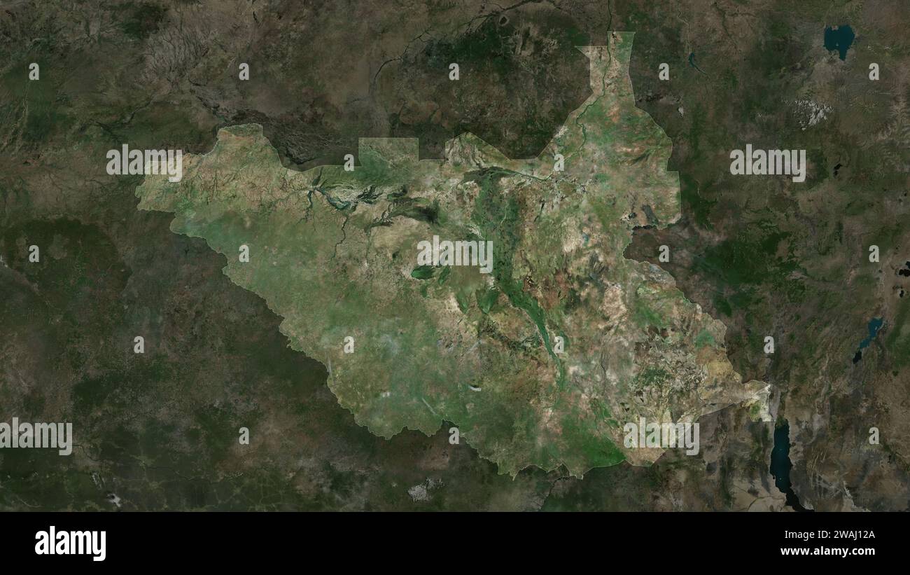 South Sudan highlighted on a high resolution satellite map Stock Photo - Alamy