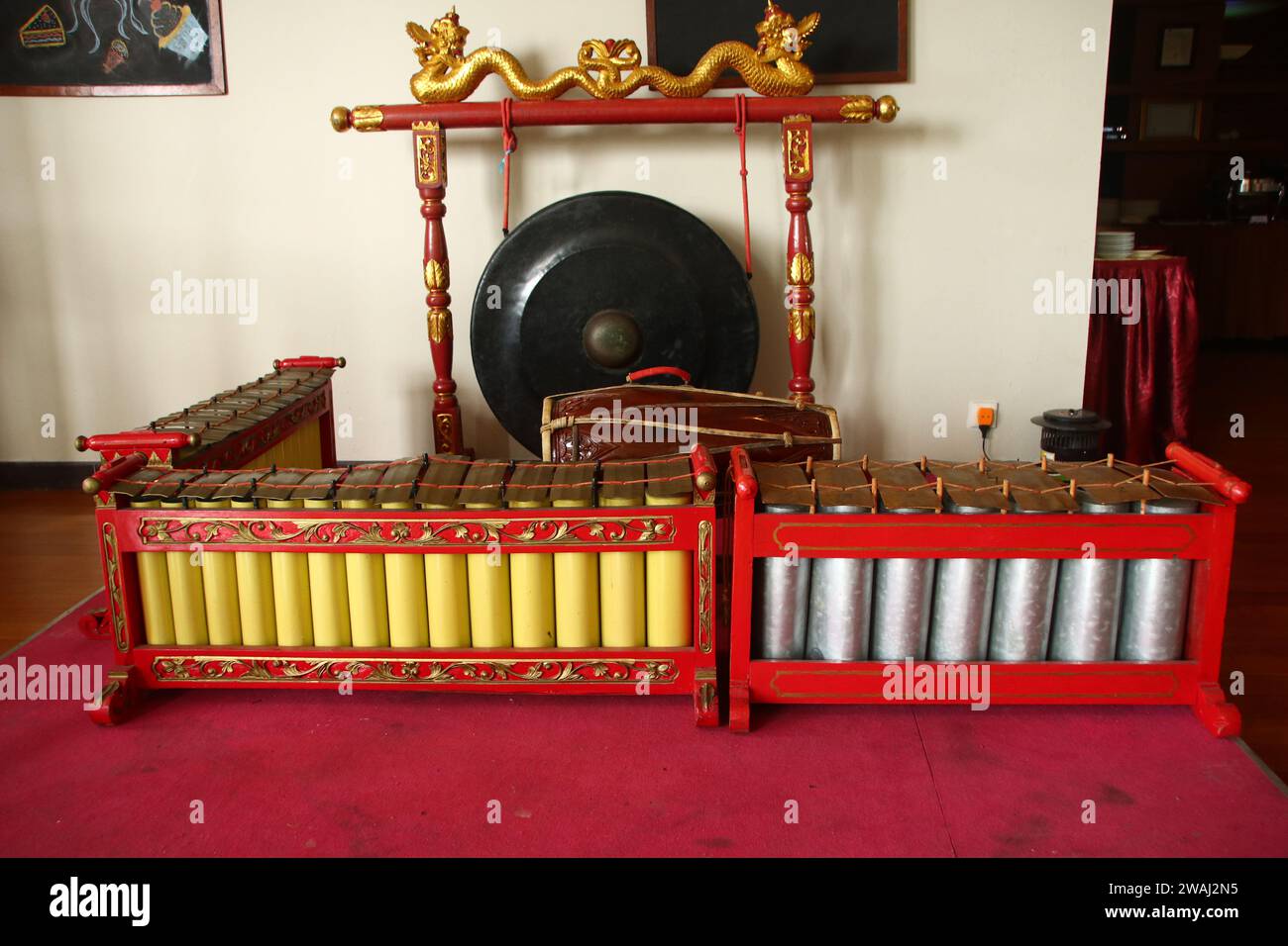 traditional musical instrument from the Indonesian Javanese tribe called gamelan saron Stock ...