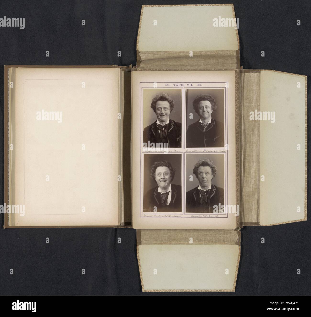 Four portraits of a man with facial expressions of laughter and concern ...
