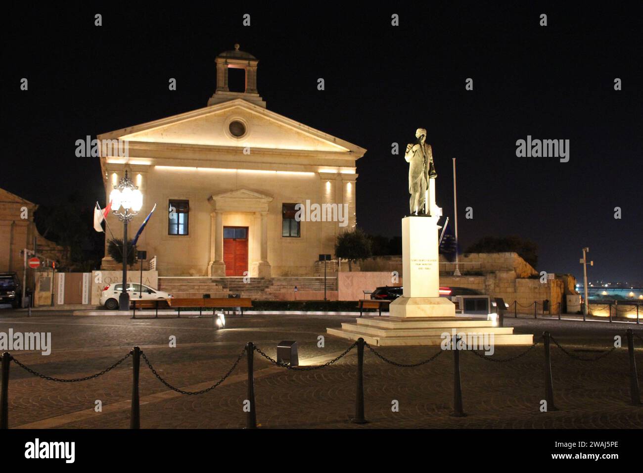 malta stock exchange and castille square in valletta in malta Stock ...