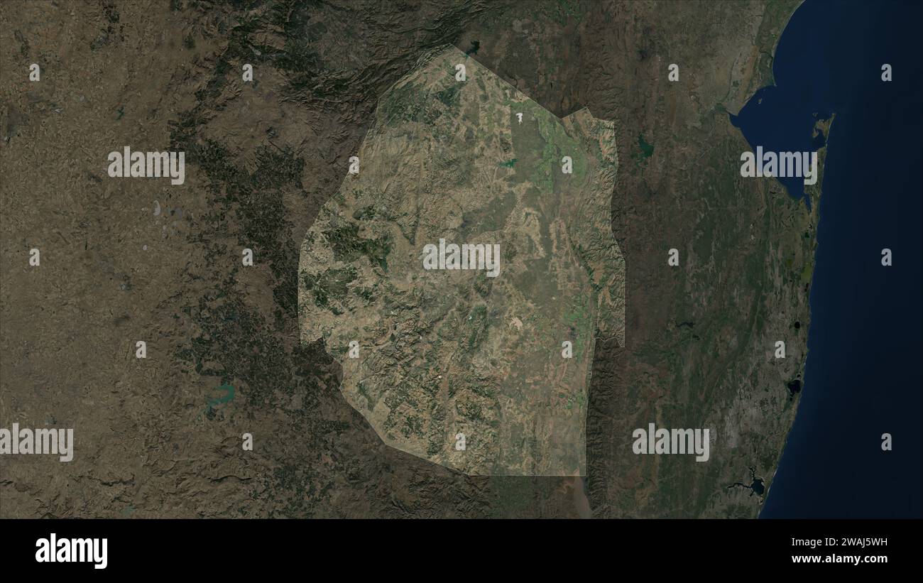 Eswatini highlighted on a low resolution satellite map Stock Photo - Alamy