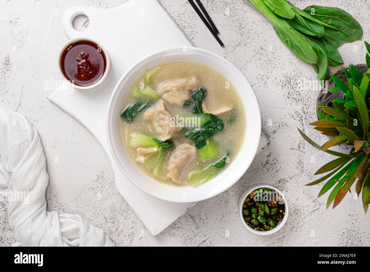 Beijing dumpling soup chicken beef dim sum Stock Photo - Alamy