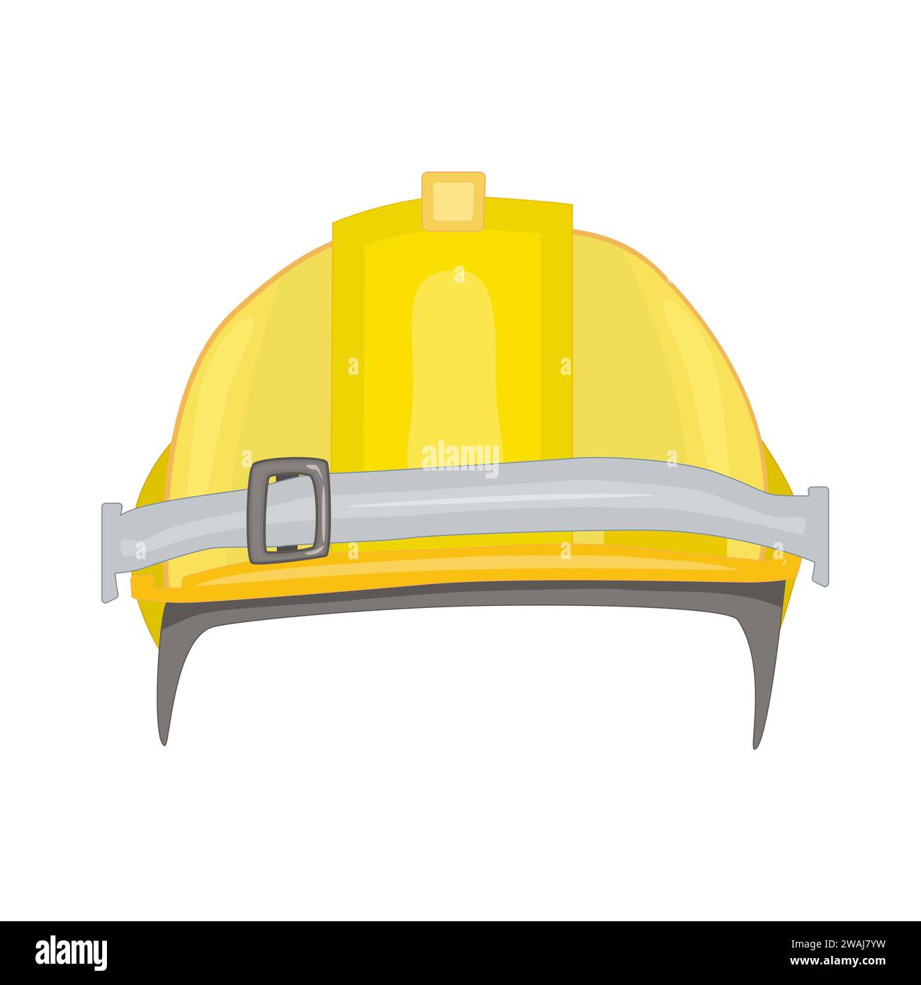 Yellow safety helmet isolated on white background. Safety first concept ...