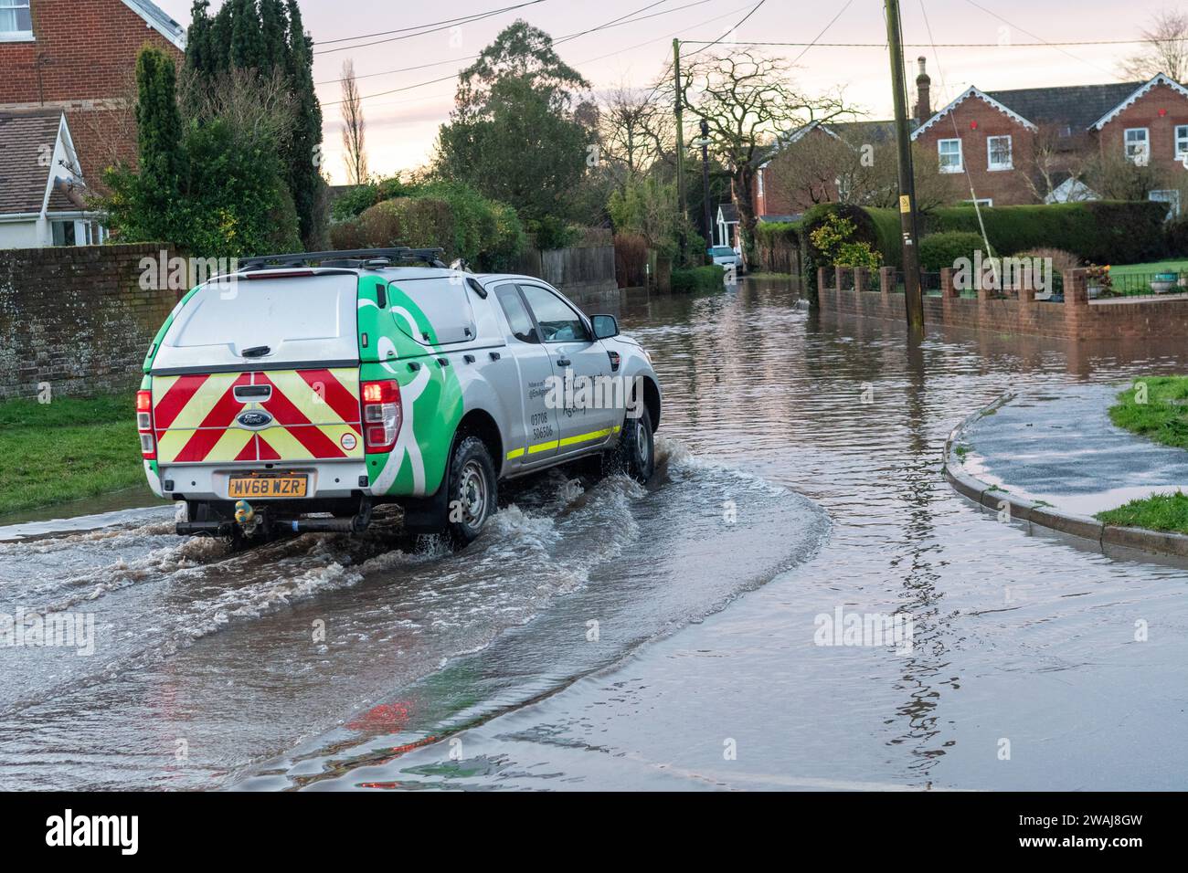 Fordingbridge, Hampshire, UK, 5th January 2024: Weather: Flooding ...