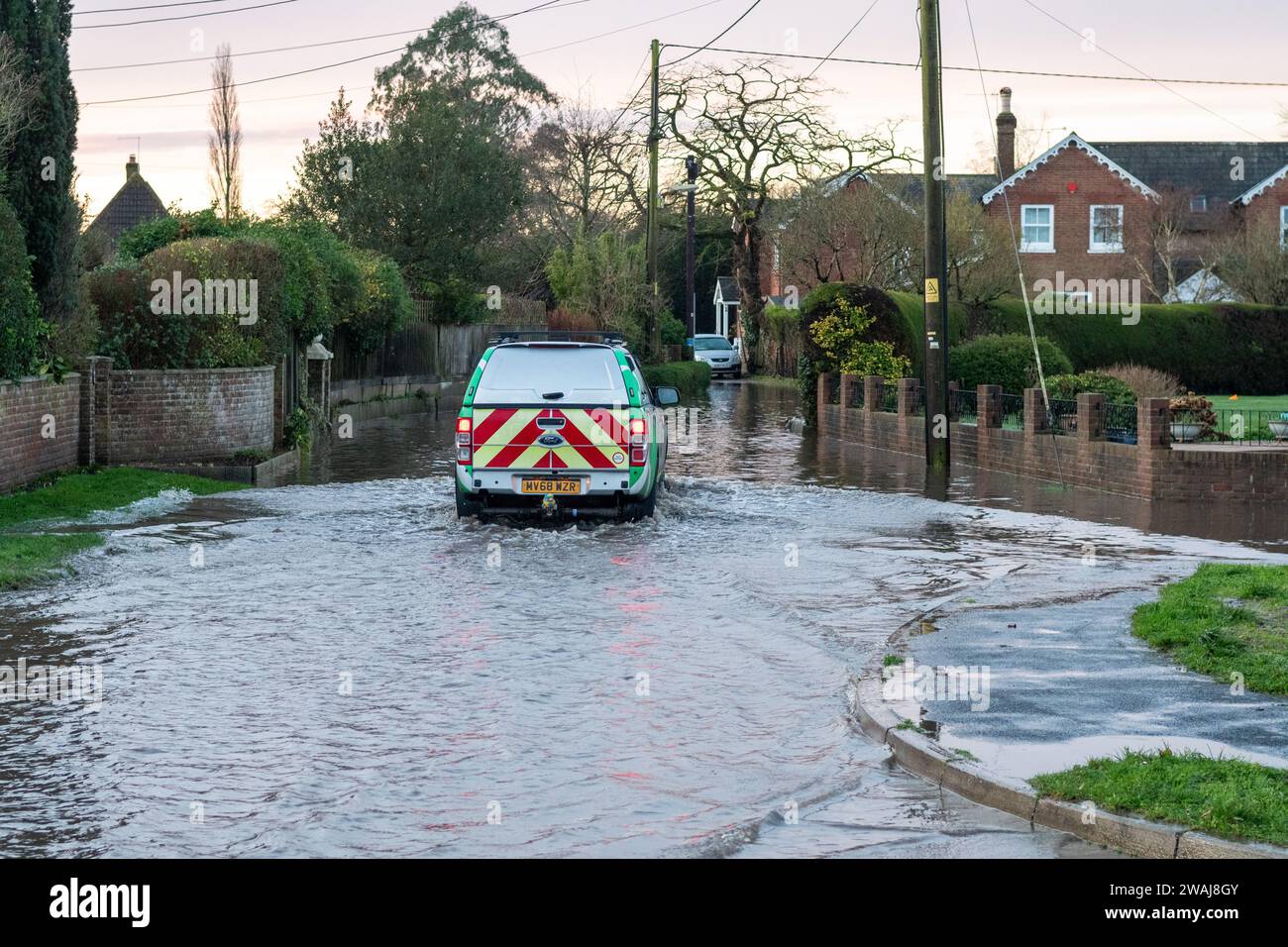 Fordingbridge, Hampshire, UK, 5th January 2024: Weather: Flooding ...