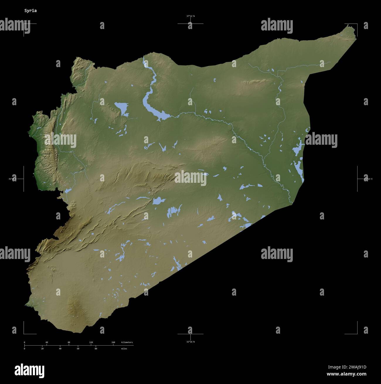 Shape of a Pale colored elevation map with lakes and rivers of the ...