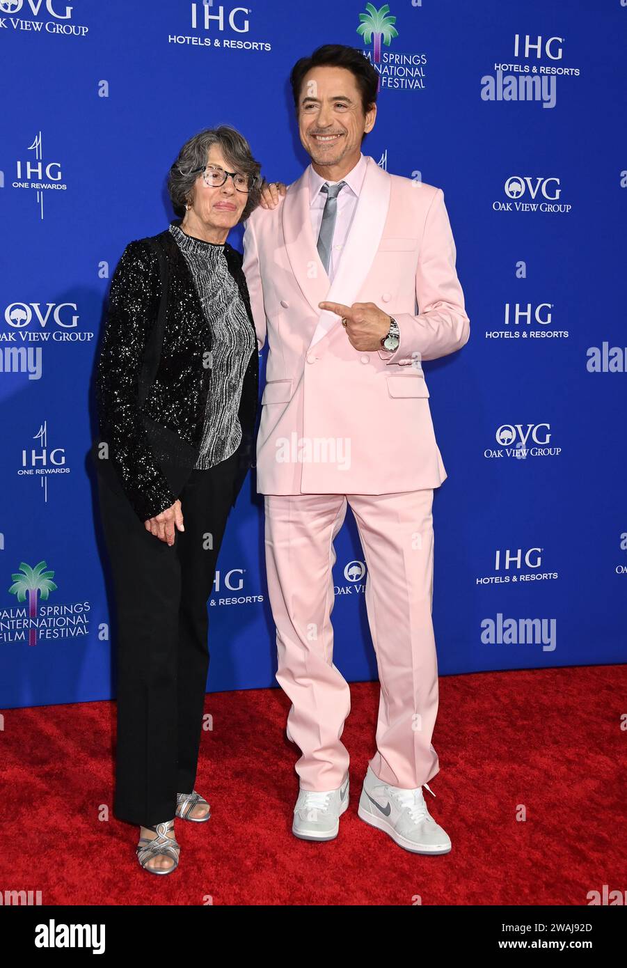 Palm Springs, USA. 04th Jan, 2024. Rosie Levin and Robert Downey Jr ...