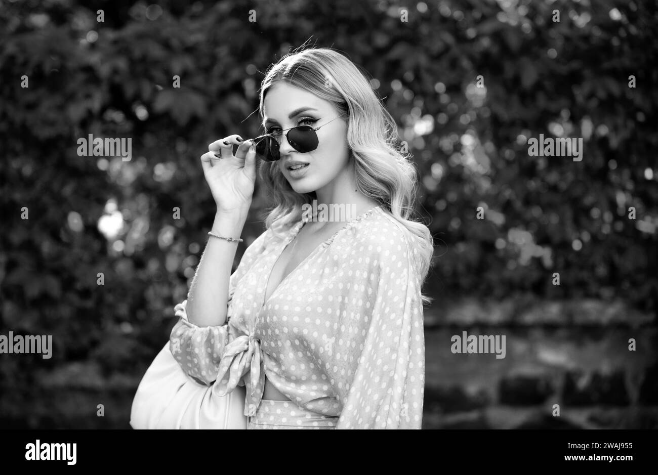 Portrait Of Beautiful Young Woman In Sunglasses Outdoor Portrait Of A