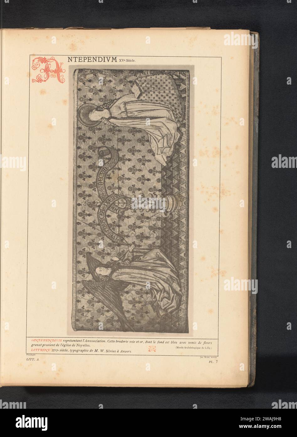 Reproduction of a tapestry with the Annunciation, Anonymous, After ...