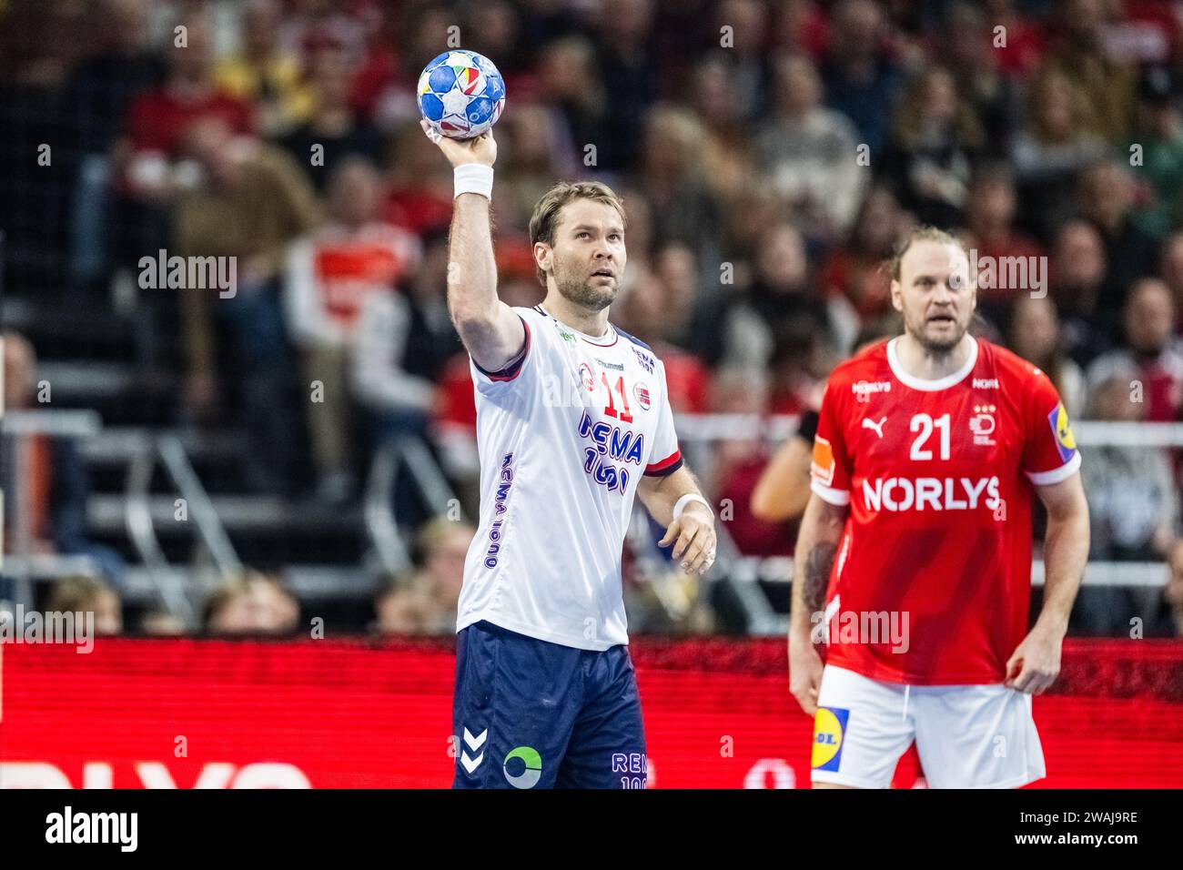 Copenhagen, Denmark. 04th Jan, 2024. Petter Overby (11) of Norway seen ...