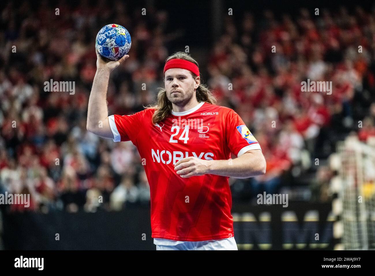 Copenhagen, Denmark. 04th Jan, 2024. Mikkel Hansen (24) of Denmark seen ...