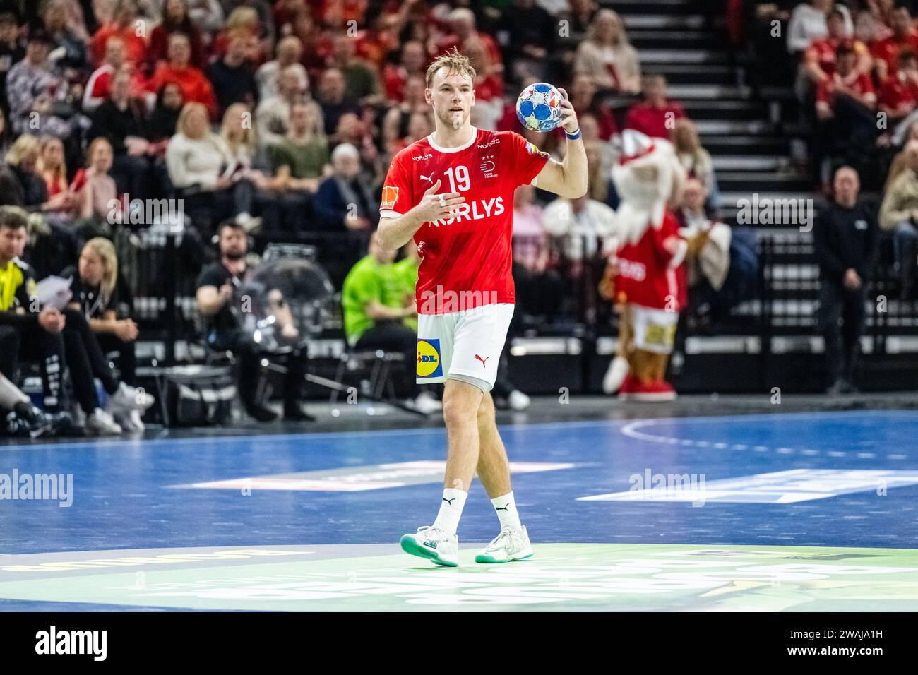 Copenhagen, Denmark. 04th Jan, 2024. Mathias Gidsel (19) of Denmark ...