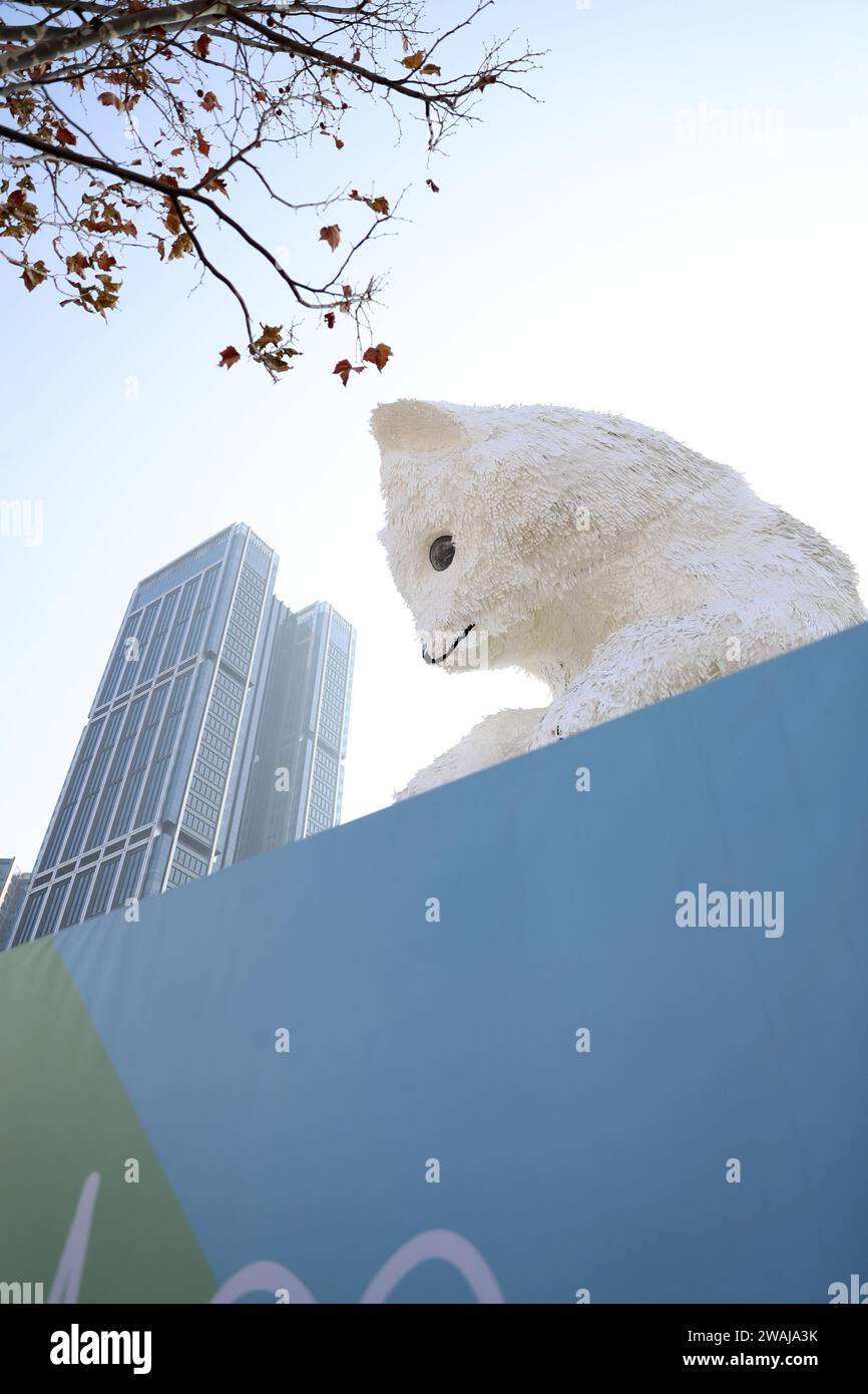 A giant Arctic fox shaped sculpture makes its debut in Shanghai, China ...