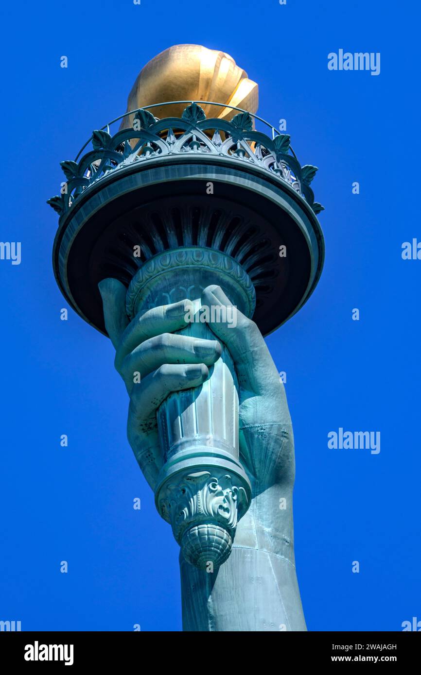 The torch of independence of the Statue of Liberty of the Big Apple and ...